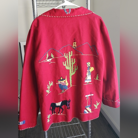 Lopez | Jackets & Coats | Vintage Mexican Wool Jacket 94s Medium Boho ...